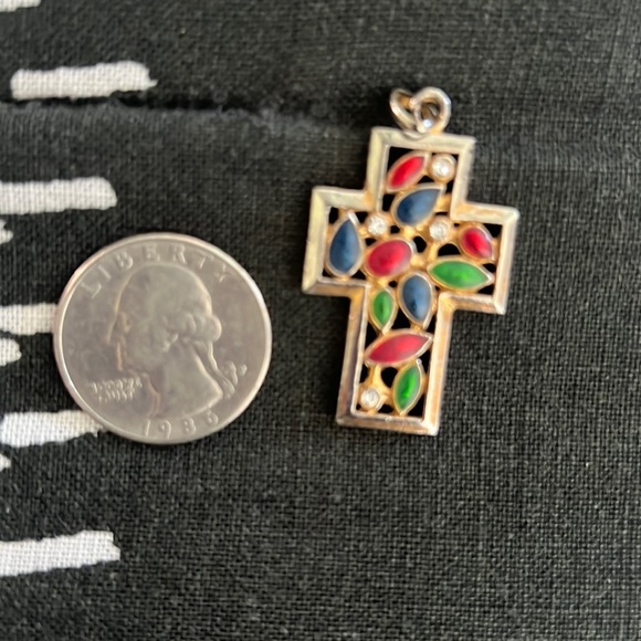 Jewelry | Vintage Cross Multi Color Enamel Rhinestones Cross | Poshmark